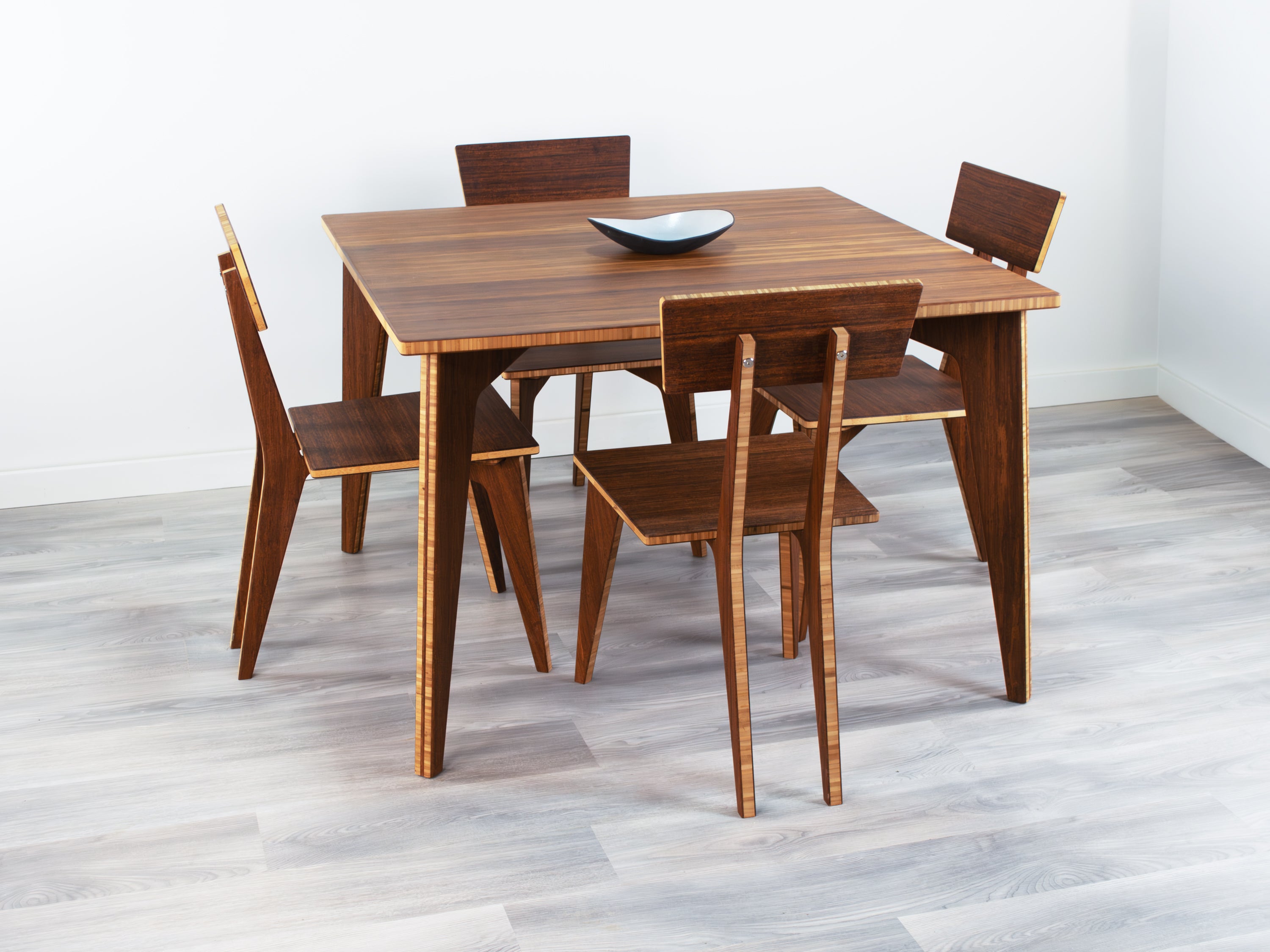 STAN Square Dining Table Set - Large - Chestnut – Reforest Design
